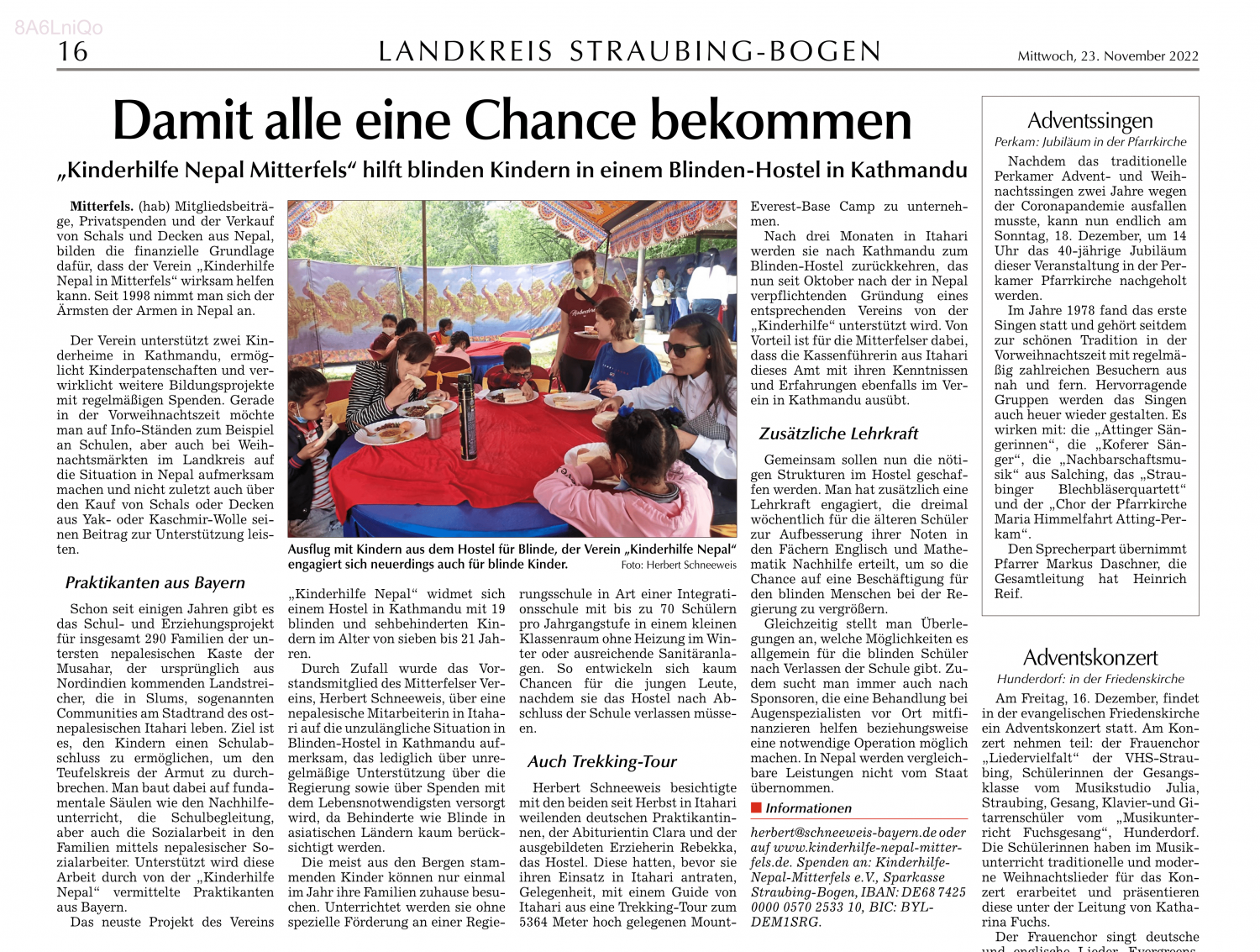 Damit alle eine Chance bekommen | Zeitungsartikel vom 23.11.2022 ...